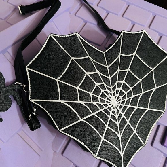 MAD Engine | Bags | Halloween Spider Web Heart Purse | Poshmark